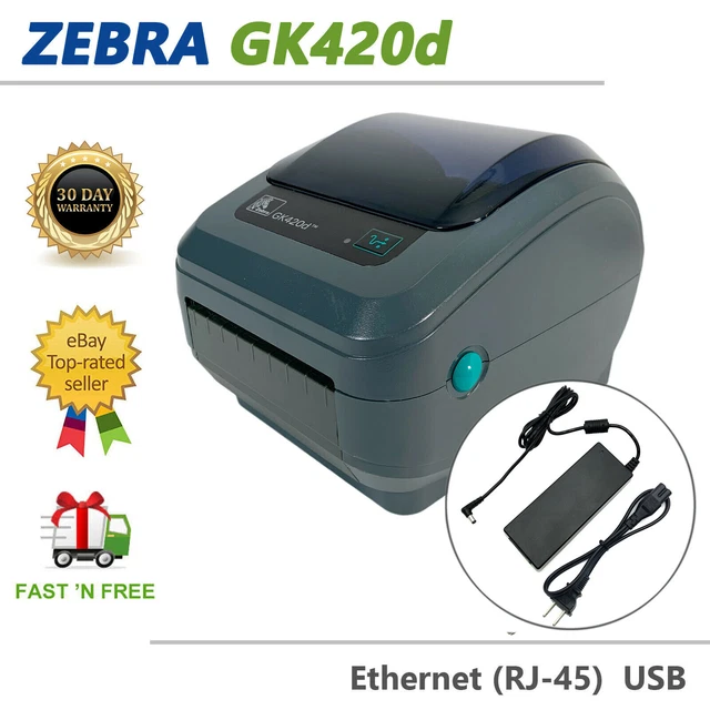 ZEBRA GK420D DIRECT Thermal Barcode Label Printer USB LAN GOOD WORKING ...
