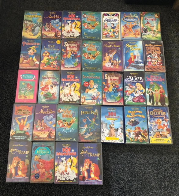 DISNEY VHS BUNDLE x32 - Aladdin Hercules Jungle Book Peter Pan Little ...
