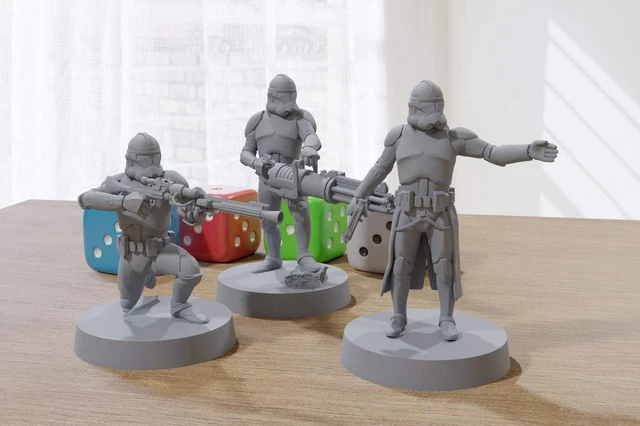 CLONE TRIO - Star Wars Légion 35mm Proxy Miniature Pour Tabletop RPG ...