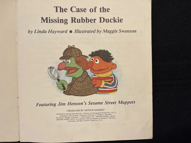 VINTAGE SESAME STREET "Case of the Missing Rubber Ducky" Read Along ...