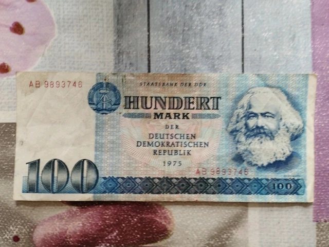 100 DDR MARK Schein 1975 Geldschein Banknoten Karl Marx Sammler Nachlaß ...