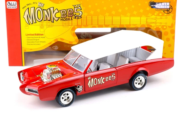 1:18 AUTO WORLD 1966 Pontiac Gto Convertible The Monkees Mobile Rosso ...