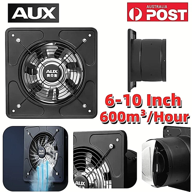 AUX VENTILATION EXTRACTOR Window Exhaust Fan Air Blower Silent Bathroom ...
