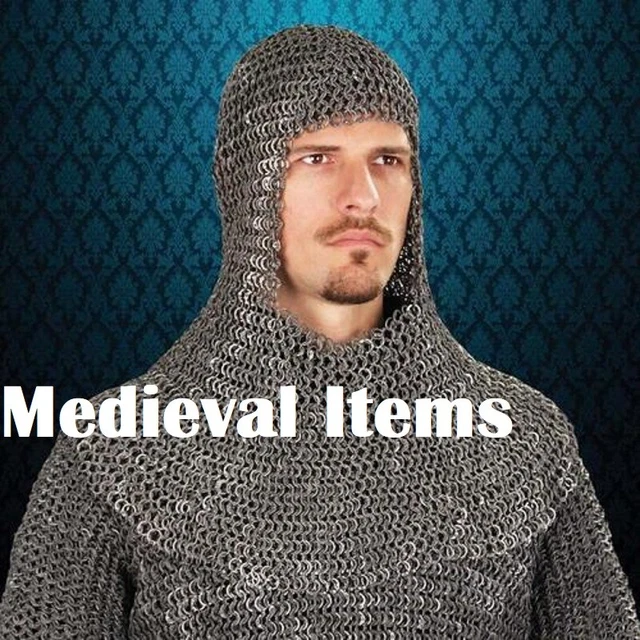 MEDIEVAL ARMOR CHAIN Mail Coif Crusader Chainmail Hood Reenactment LARP ...