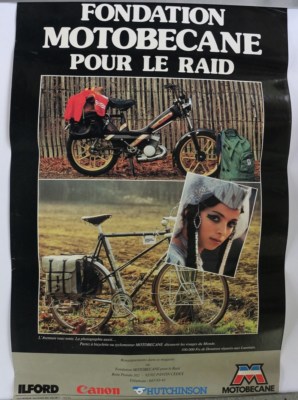 ORIGINAL POSTER FONDATION motobecane moped raid ilford canon hutchinson ...