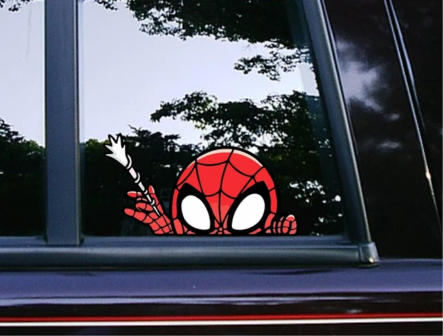 SPIDER-MAN PEEKER PEEKING Window Vinyl Car Decals Marvel Super Heroes ...