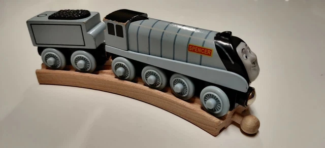 THOMAS THE TANK engine ELC Wooden Trains Spencer & Tender In Fab ...