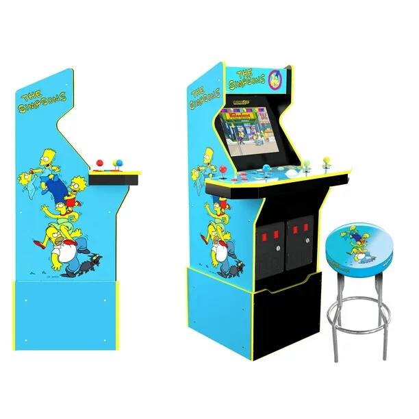 THE SIMPSONS ARCADE 1UP Gaming Cabinet Machine Retro Arcade1up + Stool ...