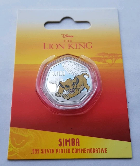 2019 DISNEY LION King - Simba - Colour 50p Style Silver Plated Medal ...