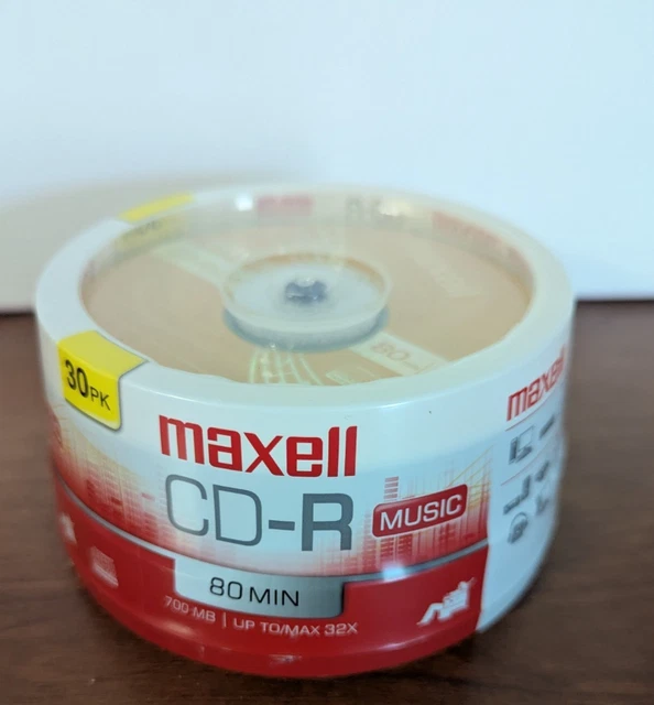 MAXELL CD-R BLANK Media 30 Pack Spindle Audio Music 32x 80 Minute 700MB ...