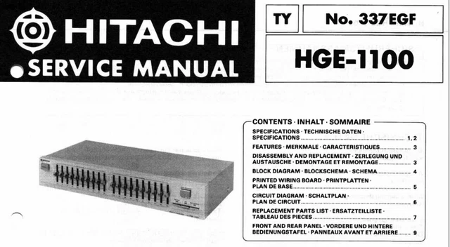 HITACHI SR-1100 SCHEMATIC Diagrams Service Manual Schaltplan EUR 12,99 ...