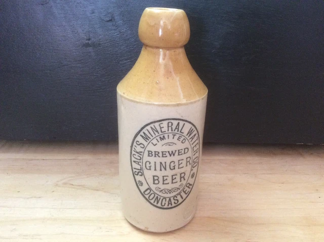 VINTAGE STONEWARE GINGER beer bottle Slack’s mineral water Doncaster £8 ...