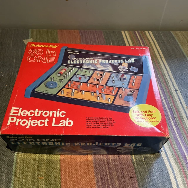 VINTAGE SCIENCE FAIR Tandy 30 In 1 Electronic Project Kit Lab 28-161 ...