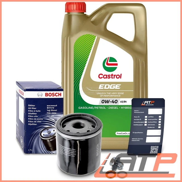 BOSCH OIL FILTER Service Kit + 5L Castrol Edge Fst 0W-40 31925580 £72. ...
