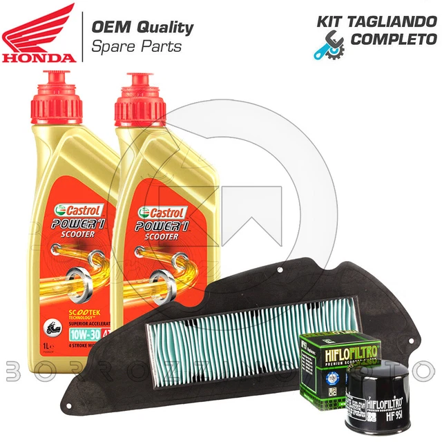 KIT D'ENTRETIEN CASTROL Power 1 10W30 + Filtre Huile/Air Pour Honda Sh ...