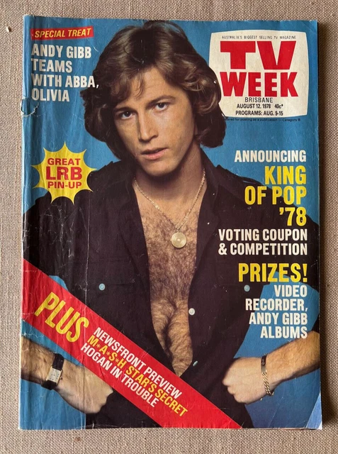 VINTAGE TELEVISION - "Australian TV Week" Aug 1978 Abba Andy Gibb ...