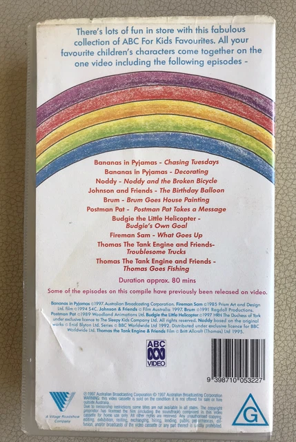 ABC FOR KIDS FAVOURITES 1997 VHS PAL £12.46 - PicClick UK