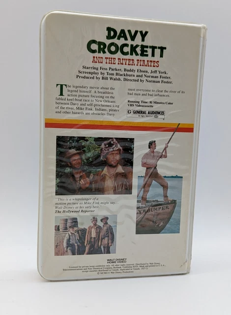 DAVY CROCKETT AND the River Pirates VHS 1980 Walt Disney clamshell £31. ...