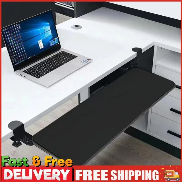 UNDER DESK KEYBOARD Drawer with C Clamp Mount Slide-Out Platform ...