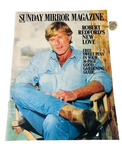 MAGAZINE SUNDAY MIRROR April 1990 Robert Redford Vintage Collectable ...