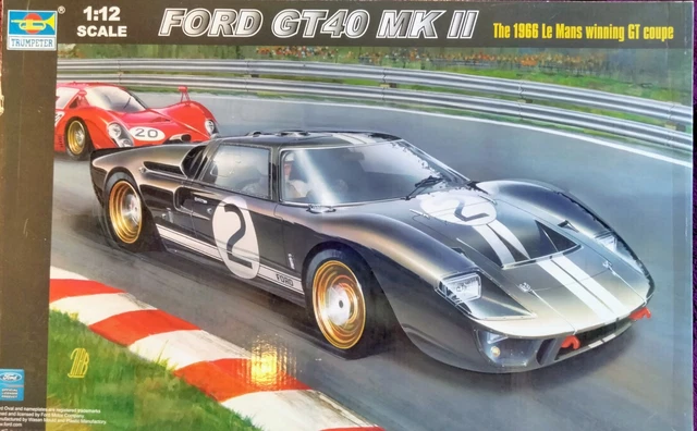 TRUMPETER 1:12 FORD GT40 Mk II Racing Car Model Kit #05403 Le Mans ...