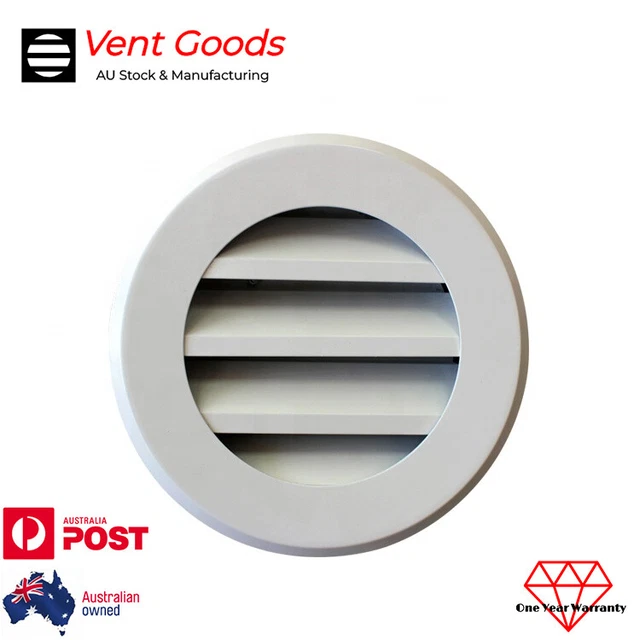 ROUND EXTERNAL WEATHERPROOF Louvre Aluminium Grille Anodised Vermin ...