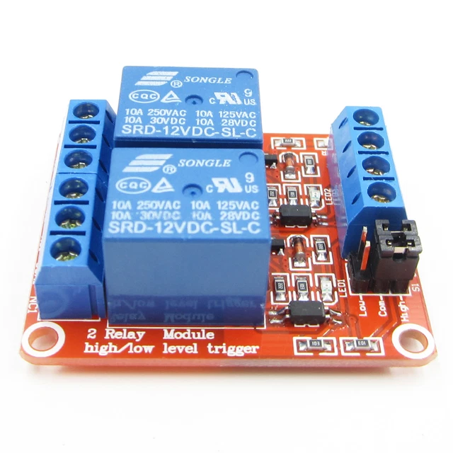 2-CHANNEL 12V RELAY Module Optocoupler High and Low Level Trigger for ...