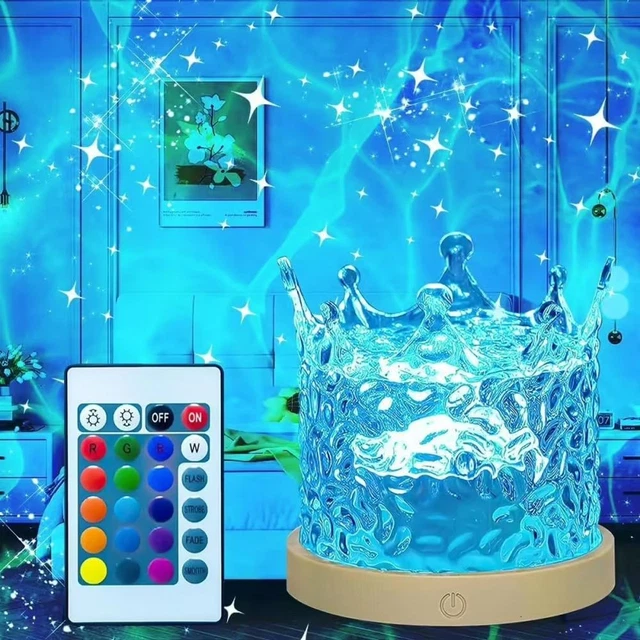 CUBE NORTHERN LIGHTS Water Wave Night Light w/Remote LED Atmosphere ...