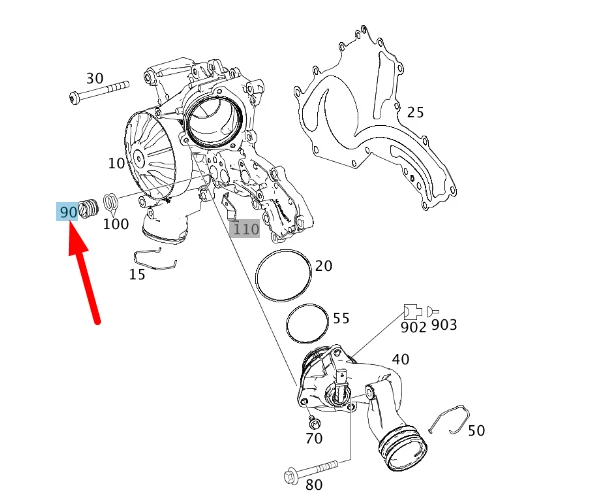 NEW MERCEDES-BENZ ML W166 Water Pump Plug A2782010103 Genuine £17.47 ...
