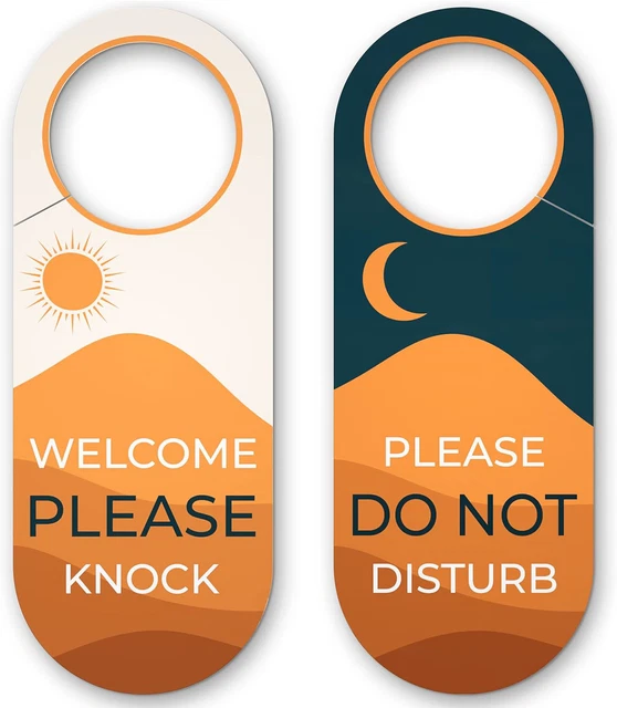 PLEASE DO NOT Disturb Door Hanger Sign/Welcome Please Knock - 2 Pack ...
