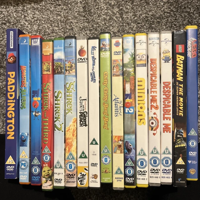 CHILDREN'S MOVIES BUNDLE Minions, Rio, Shrek, Despicable me, Paddington ...