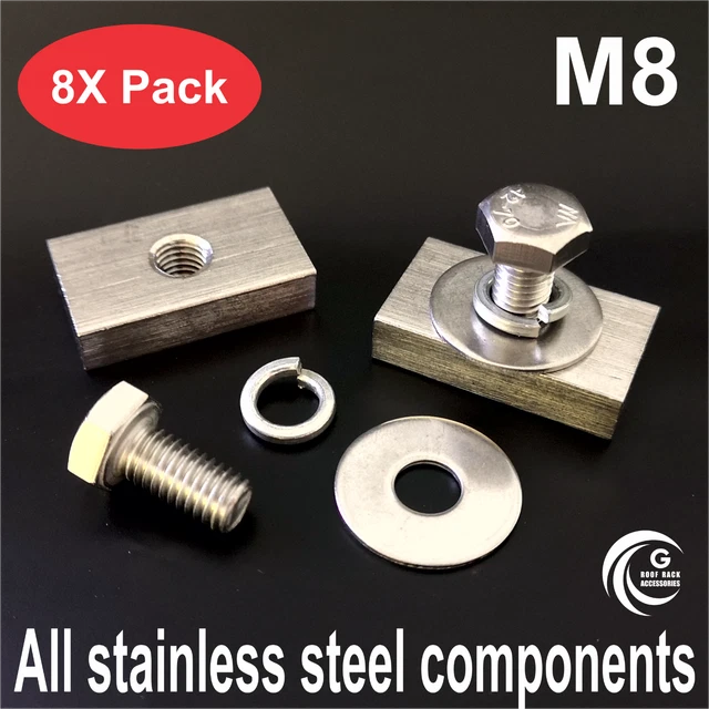 FASTENER BOLT NUT kit for Rhino Platform Roof Rack stainless steel M8 ...