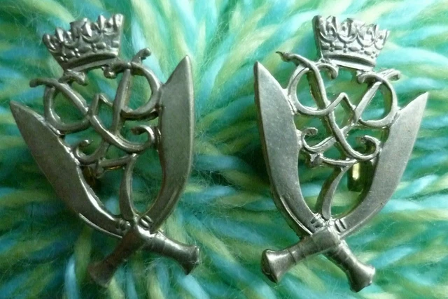 7TH DUKE OF Edinburgh's Own Gurkha Rifles Collar Badge White Metal 2 ...