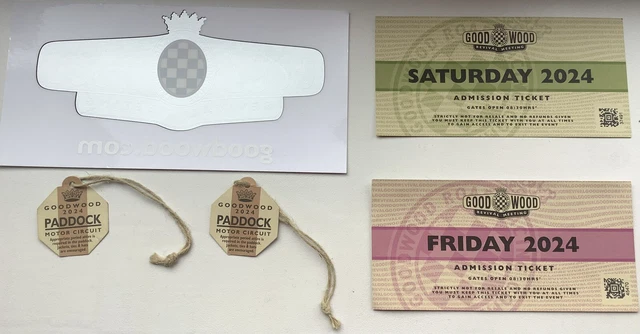 GRRC GOODWOOD 2024 Revival Tickets.paddock Tickets. Car Sticker. £9.99 ...