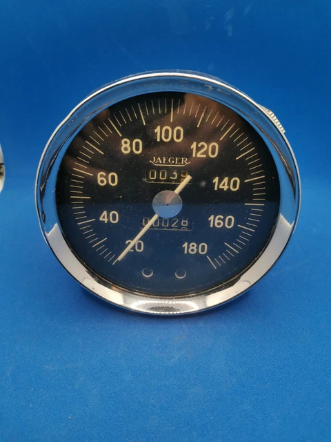 JAEGER CONTACHILOMETRI TACHIMETER 120mm diametro scala 20 180kmh auto d ...