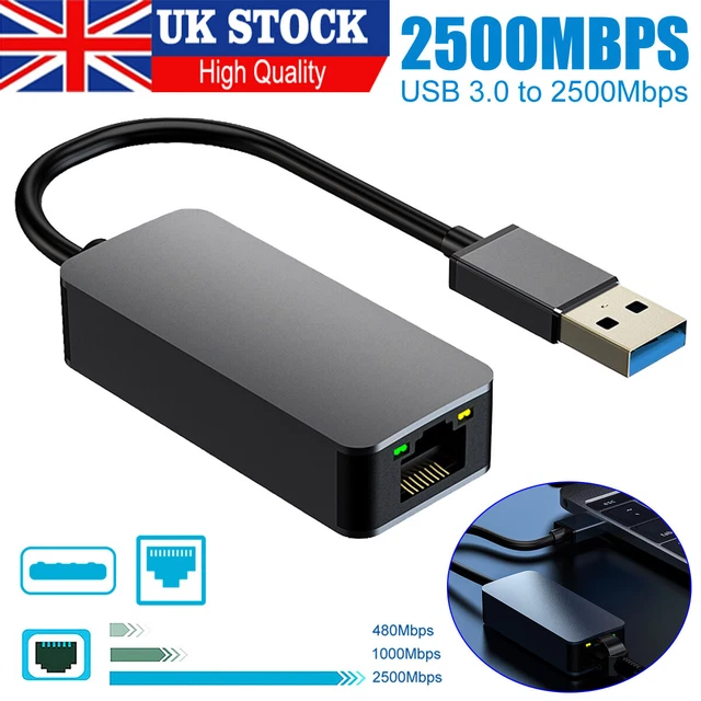 NETWORK ADAPTER CABLE Plugable 2.5G USB Ethernet Adapter To 2.5 Gigabit ...