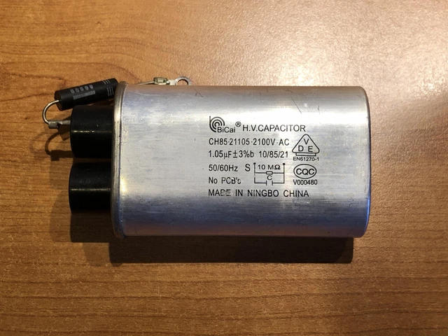 CONDENSATORE MICROONDE ALTA Tensione CH85 21105 2100V AC 1.05μF H.V ...