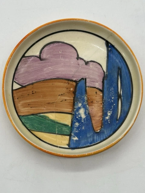 RARE CLARICE CLIFF Pin Dish Orange Roof Cottage Bizarre 1932 £78.72 ...