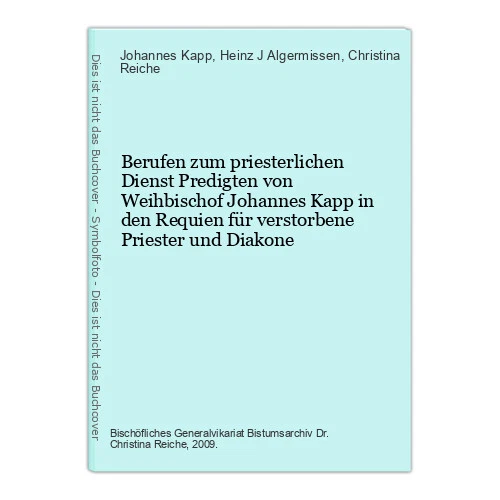 BERUFEN ZUM PRIESTERLICHEN Dienst Predigten von Weihbischof Johannes ...