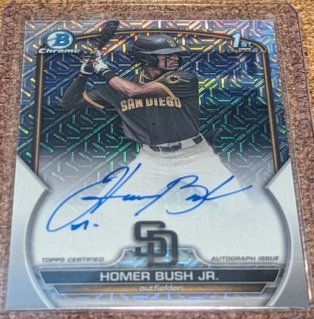2023 BOWMAN DRAFT Chrome Homer Bush Jr 1er choix Mojo Auto /150 Padres ...