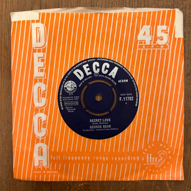 MOD POP BEAT George Bean - Secret Love / Lonely Weekends - Decca F ...