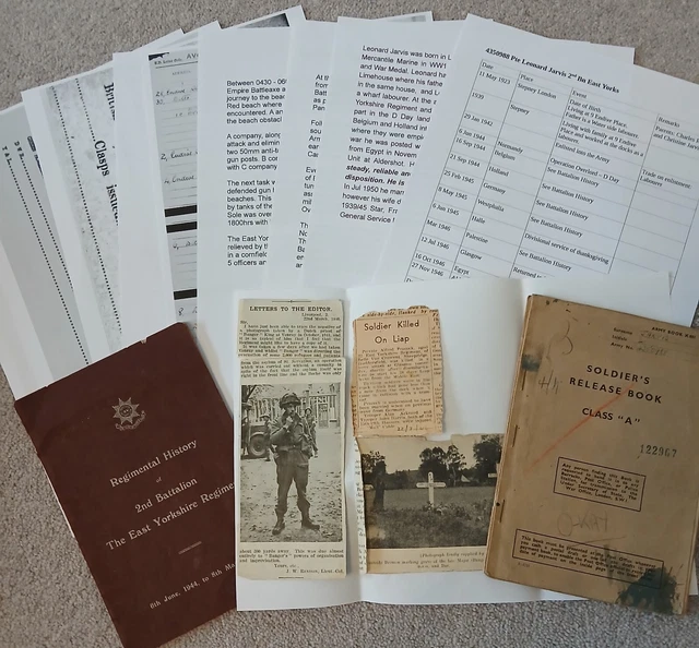 WW2 BRITISH ARMY Release Book Jarvis Research East Yorks D Day No ...