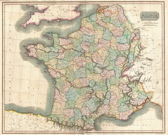 1814 THOMSON MAP of France in Departments £216.22 - PicClick UK