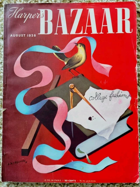 RARE VINTAGE HARPER'S Bazaar /Vogue Magazine- College Issue AUG 1938 ...