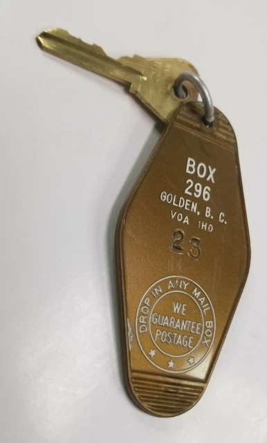 VINTAGE MOTEL ROOM Key Tag Room 23 Golden BC Hotel Keychain Keyring ...