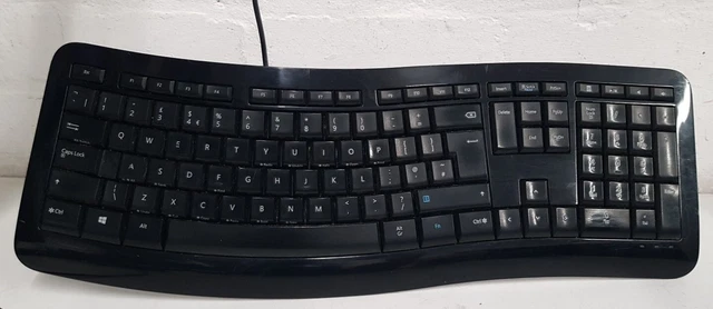 MICROSOFT COMFORT CURVE Keyboard 3000 UK Layout - Ergonomic Design ...