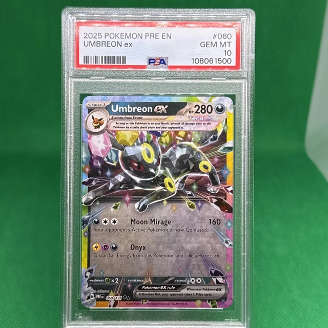 2025 POKEMON PRE En-Prismatic Evolutions #060 Umbreon Ex Psa 10 £76.60 ...