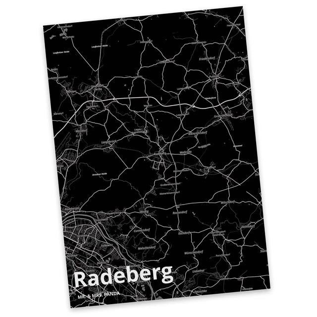 POSTKARTE RADEBERG - Geschenk Stadt Dorf Karte Landkarte Map Stadtplan ...