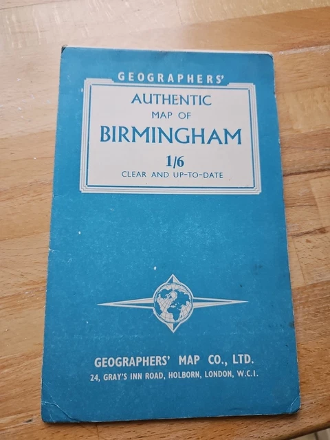 AUTHENTIC MAP OF Birmingham Geographers Vintage £4.50 - PicClick UK