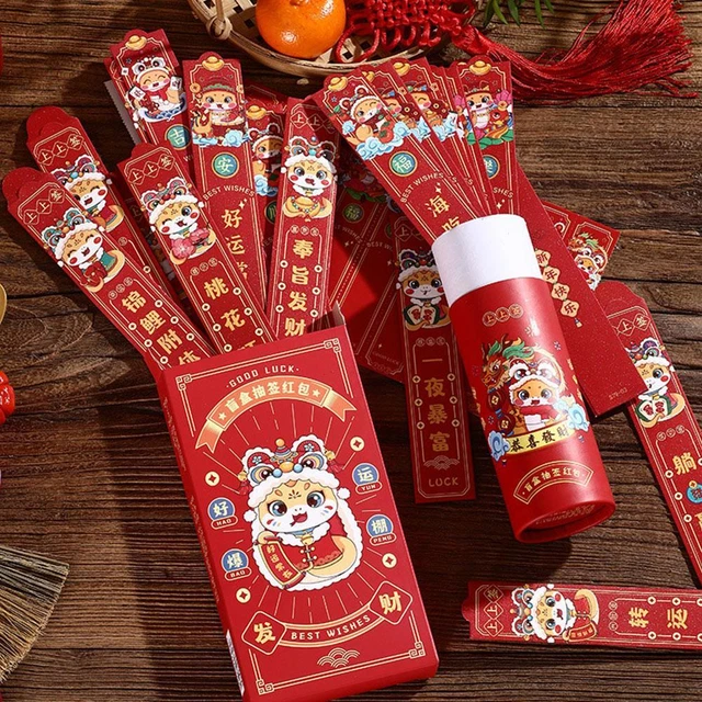 12PC/BOX 2025 YEAR Of The Snake Blind Box Lucky Sign Red Envelope New ...